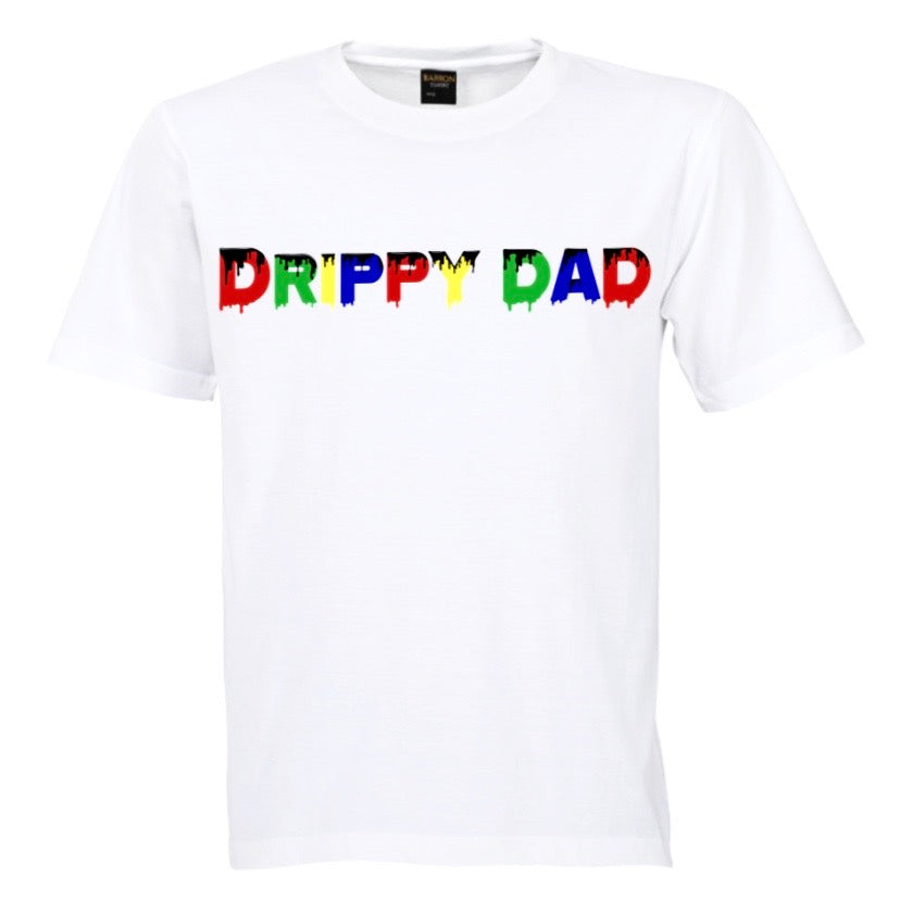 White with Multi Color Drip – Drippy Dad